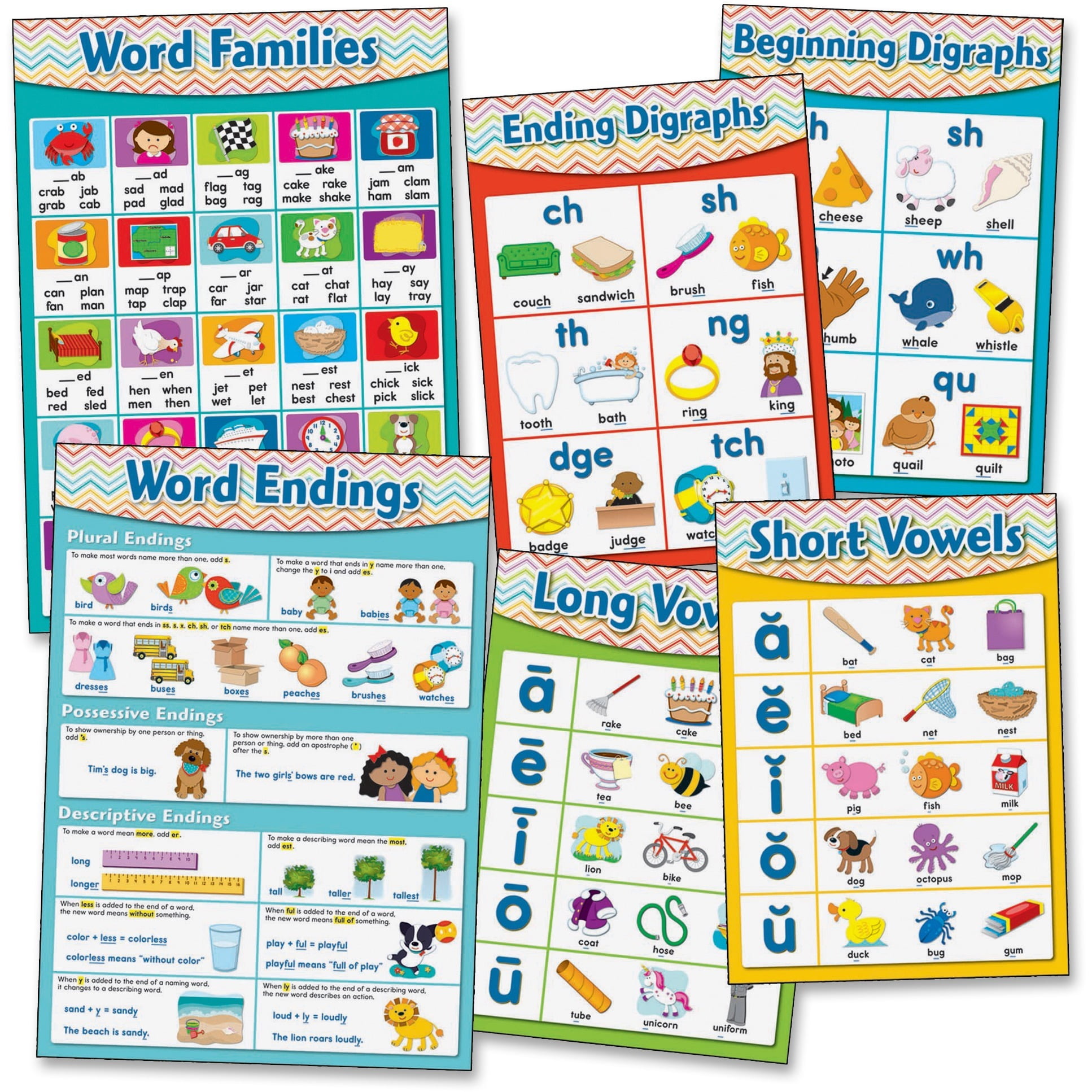 Carson-Dellosa Chevron Language Arts Bulletin Board Set - Walmart.com