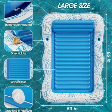 Texas Recreation Splash 70 Inch Foam Raft Lounger Pool Lake Float, Blue ...