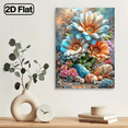 2D flat design, a 500 - piece vertical paper puzzle, "Colorful Flowers ...