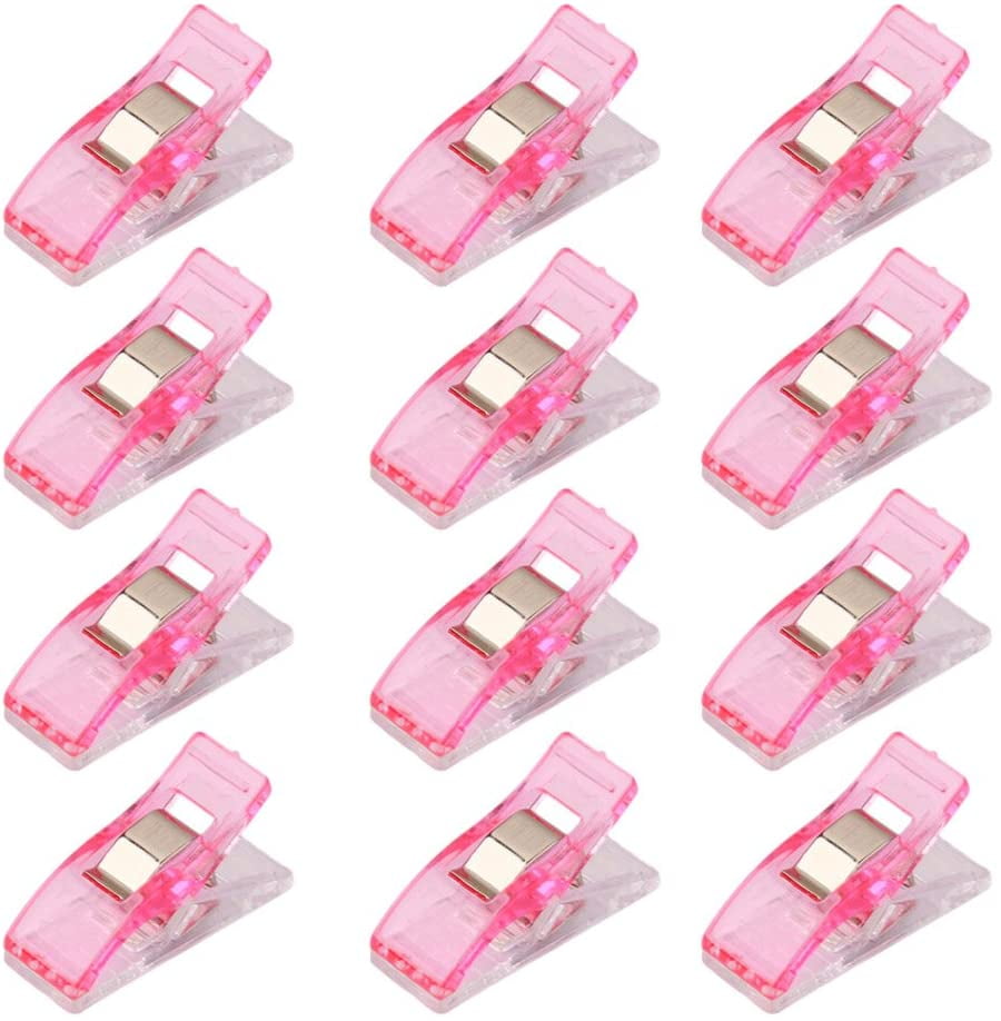 Set Of 50Pcs Clips Plastic Clips For Binding Sewing Crafts Pink And ...
