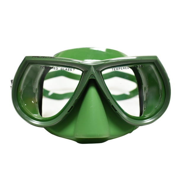 Scuba Diving Spearfishing Free Dive Low Volume Green Silicone Mask ...