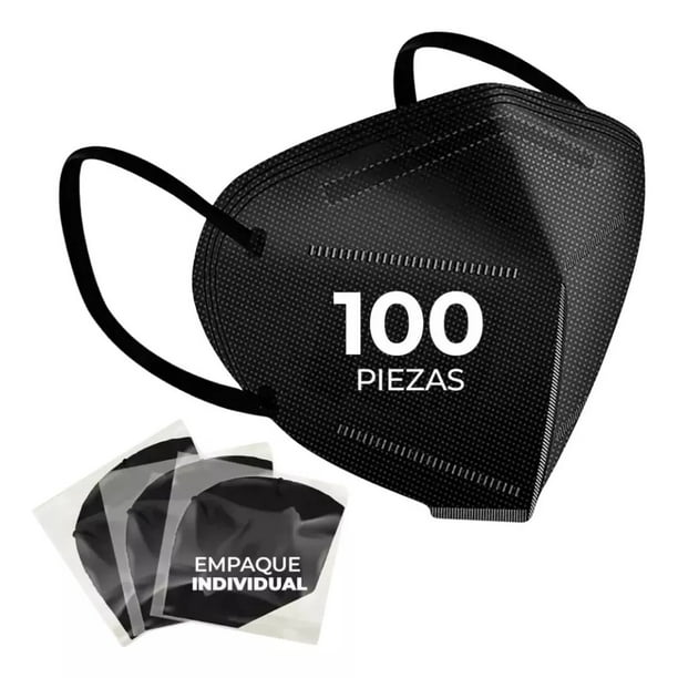 Pack de 100 Cubrebocas KN95 | Color Negro | Cubre Bocas Protección Alta ...
