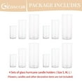 "Glasseam Tall Clear Glass Cylinder Hurricane Candle Holder Vases Set ...