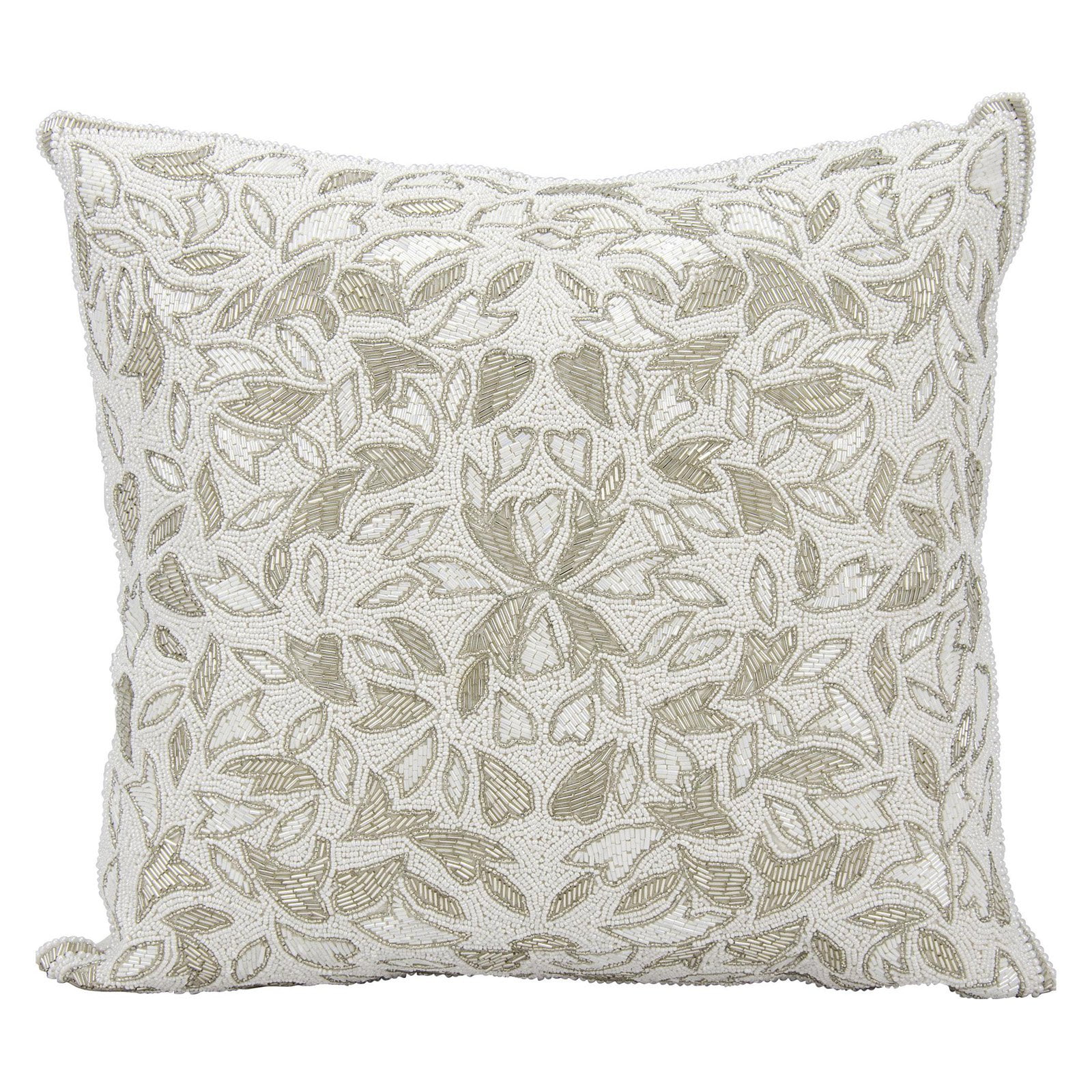 Nourison Couture Luster Beaded Vines Silver Throw Pillow - Walmart.com