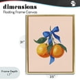 Stupell Industries Two Oranges with Blue Bow Gold Framed Floater Canvas ...