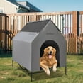 Zooba 48" Raised Waterproof X-Large Dog House for Indoor or Outdoor ...