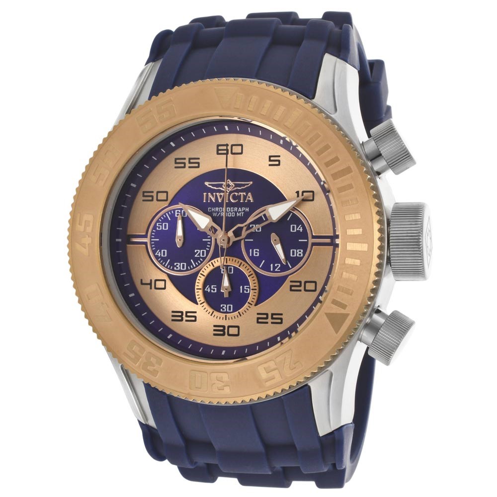 Invicta Men's 14981 Pro Diver Quartz Multifunction Blue, Rose Gold Dial ...