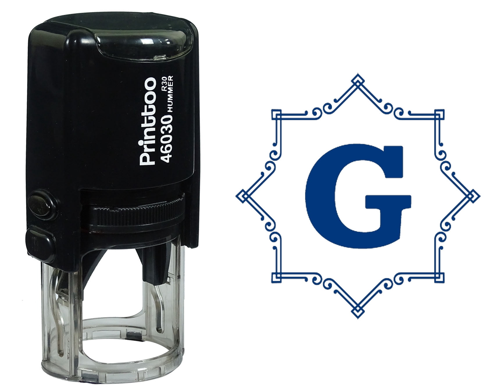 Printtoo Octagon Celtic Swirl Frame Alphabet G Monogram Self Inking ...