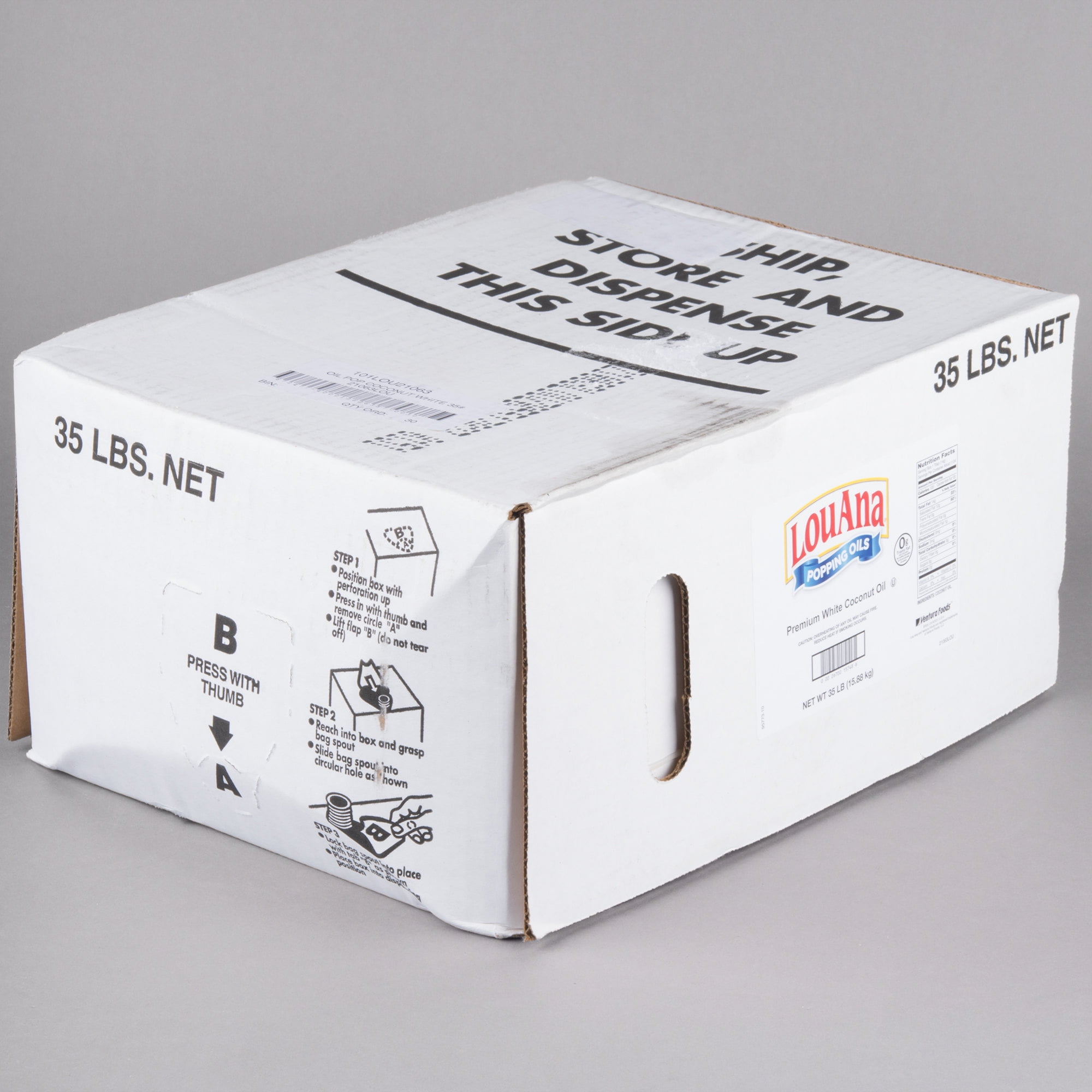 Click here for Louana 35 Lb. Bag-In-Box White Coconut Oil 35 Lbs prices