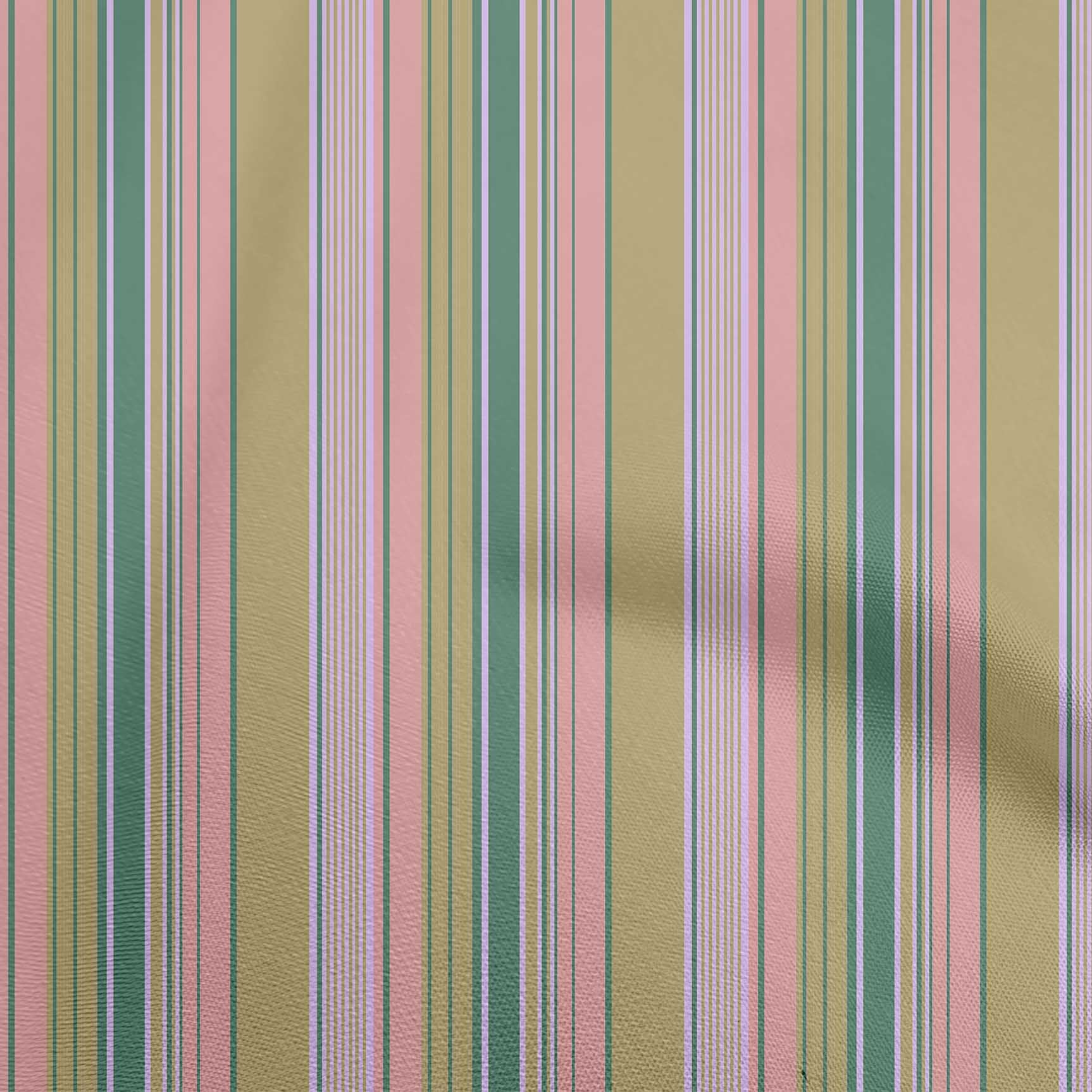 oneOone Silk Tabby Olive Green Fabric Stripes Craft Projects Decor ...