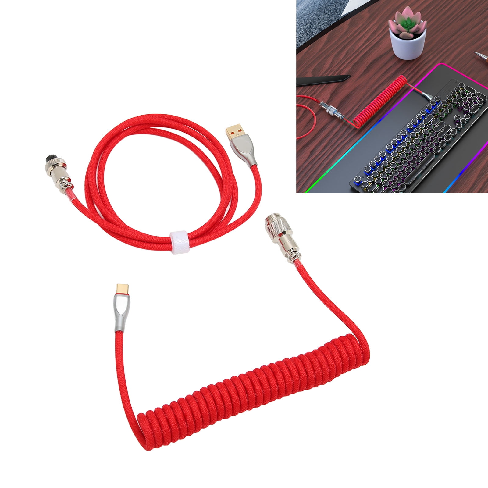 Custom Coiled Keyboard Cable, Fast Charging, Wide Compatible, Type C ...