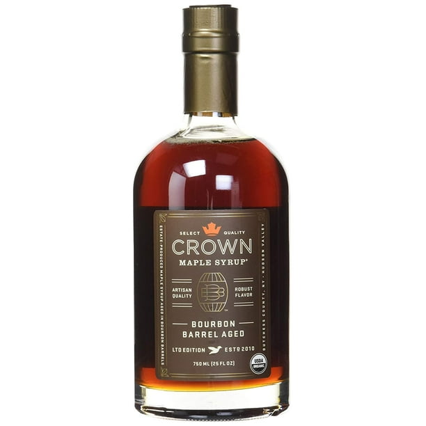 Crown Bourbon Barrel Aged Maple Syrup with Robust Flavor, 25 Fluid ...