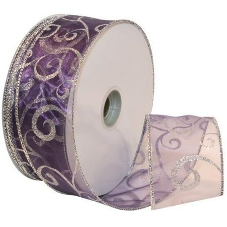 Morex Ribbon Swirl Wired Sheer Glitter Ribbon, 2-1/2-Inch by 50-Yard ...