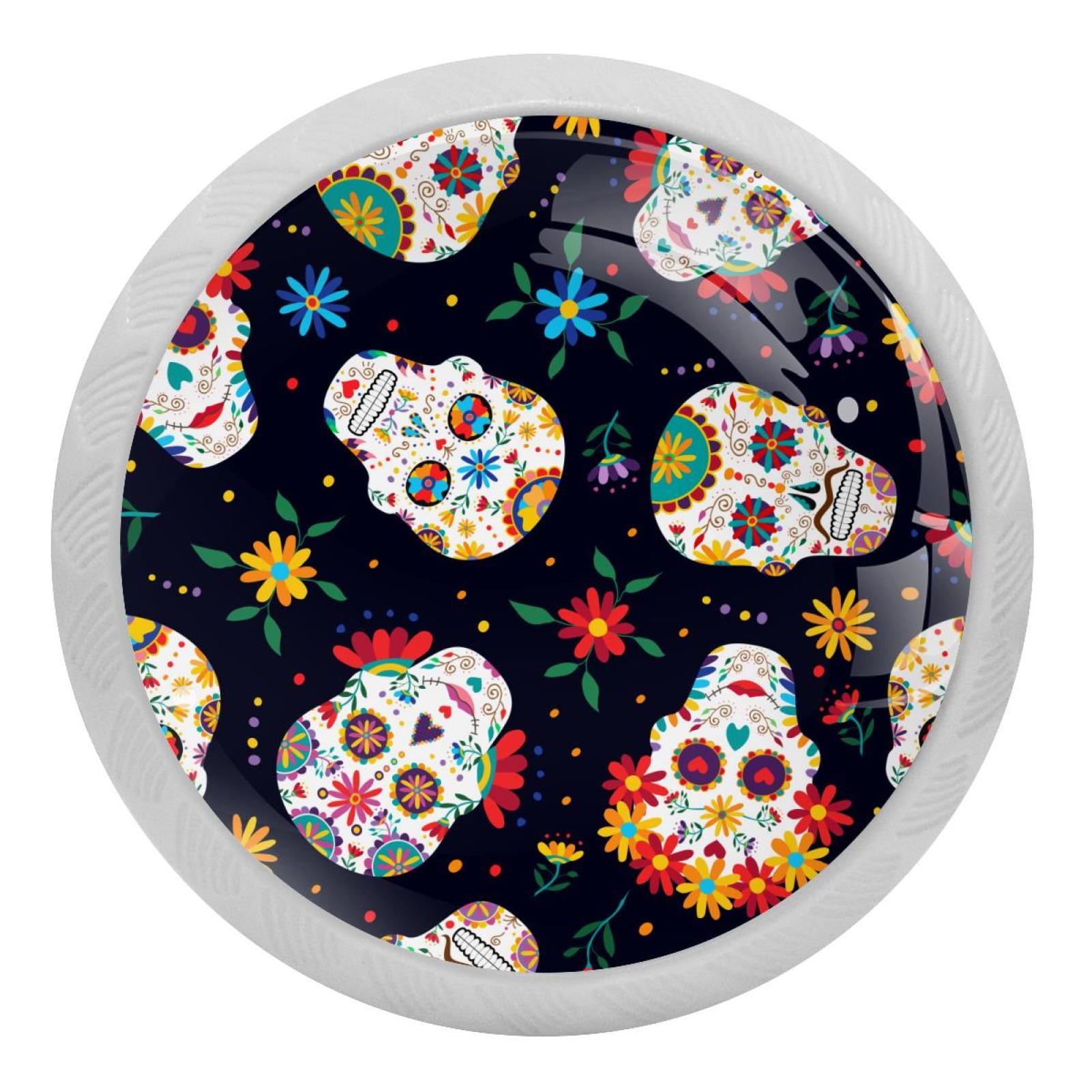 4PCS Round Skull Cabinet Fluorescence Knob Glowing in the Dark ...