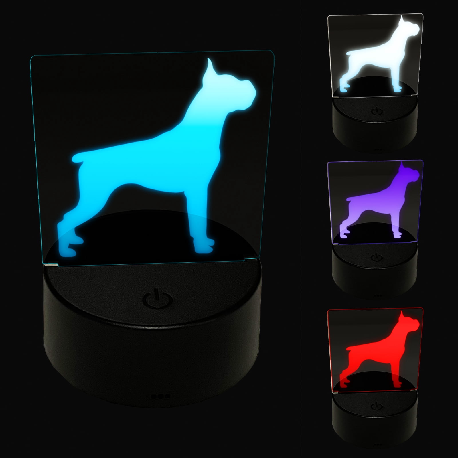 Boxer Dog Solid LED Night Light Sign 3D Illusion Desk Nightstand Lamp ...