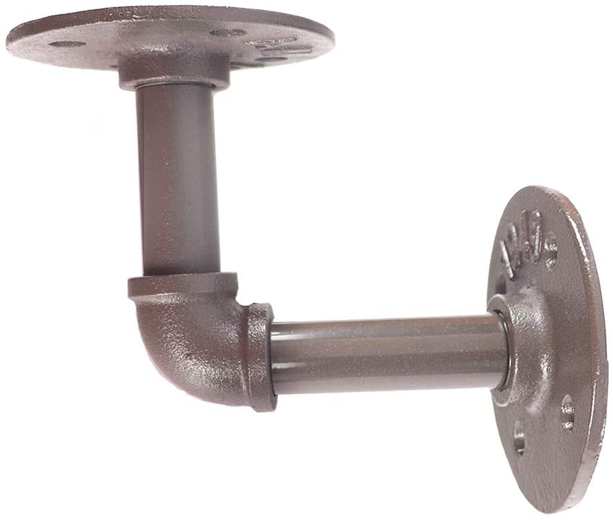 ATT Rustic Floating Shelf Brackets Industrial Iron Pipe Shelf Brackets ...
