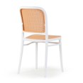 Glamour Home Balto 18.5" Plastic & Rattan Dining Chair in White (Set of ...