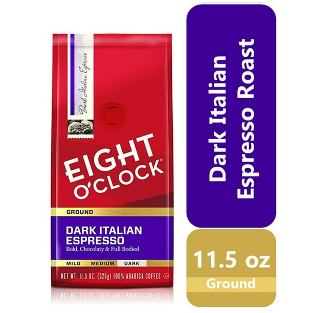 Eight O'Clock Dark Italian Espresso Dark Roast Ground Coffee 11 Oz. Bag ...