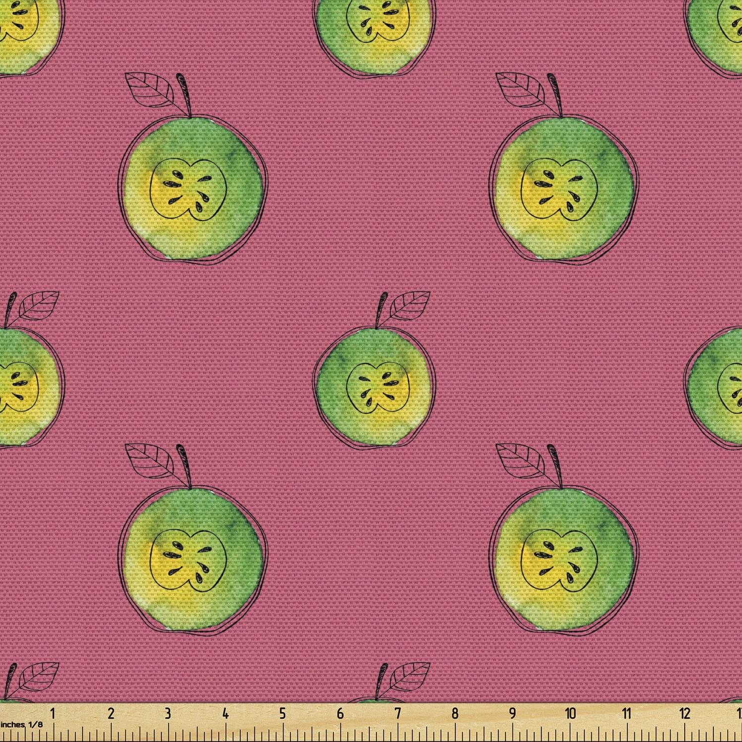 Fruit Fabric by the Yard, Continuous Pattern Hand Drawn Like Apples ...