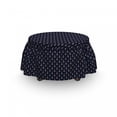 Anchor Ottoman Cover, Small White Anchors, 2 Piece Slipcover Set with ...