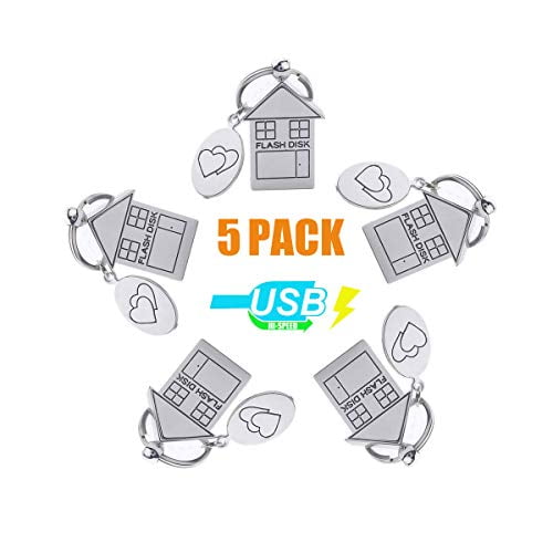 ANGROC 5PCS Folding Metal House Shaped USB 2.0 8GB USB Flash Drive ...