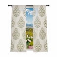 Abstract Beige Floral Sheer Curtains for Living Room Bedroom, Vintage ...