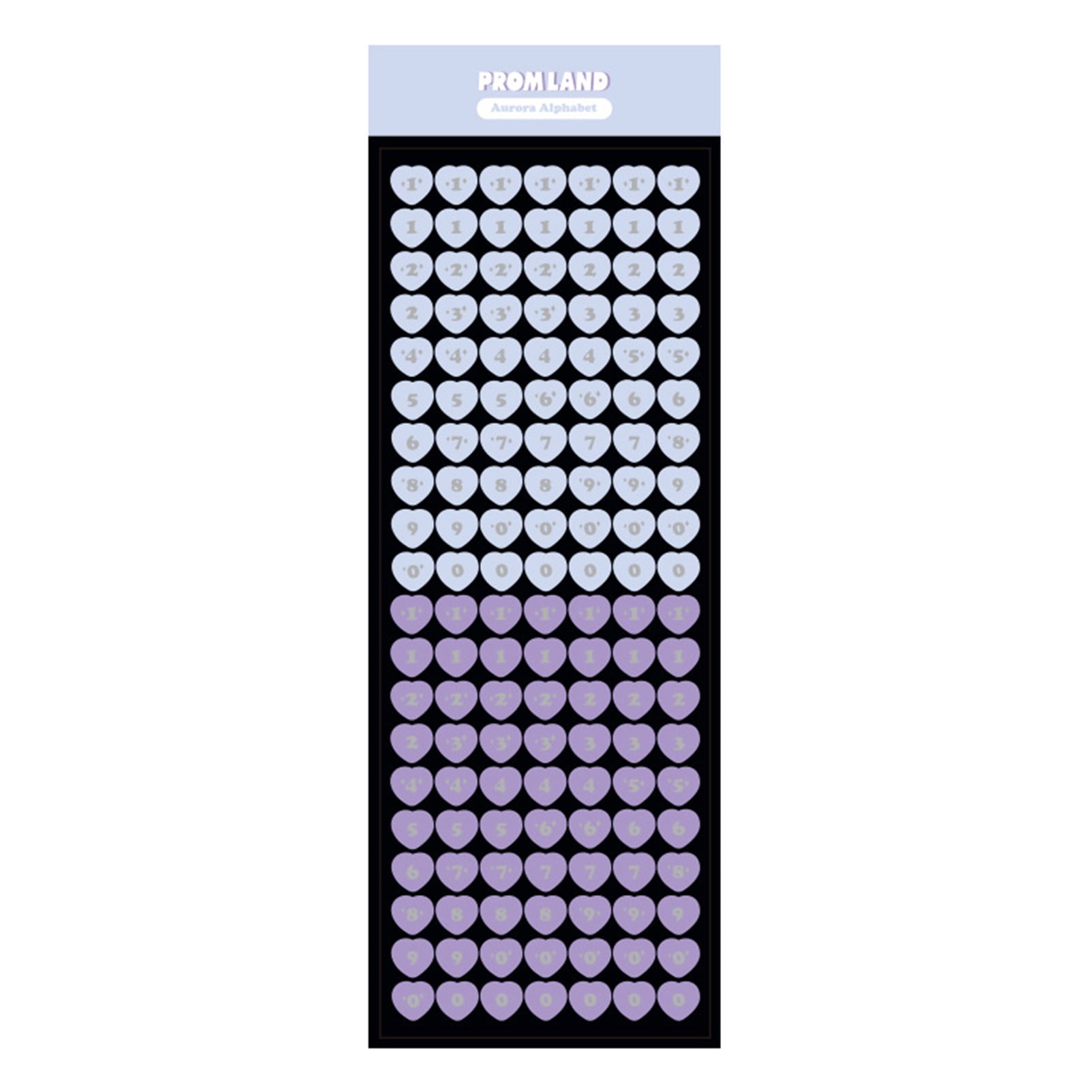 Colorful Number Scrapbook Sticker Set- 2 Sheets, Love Heart Shape ...