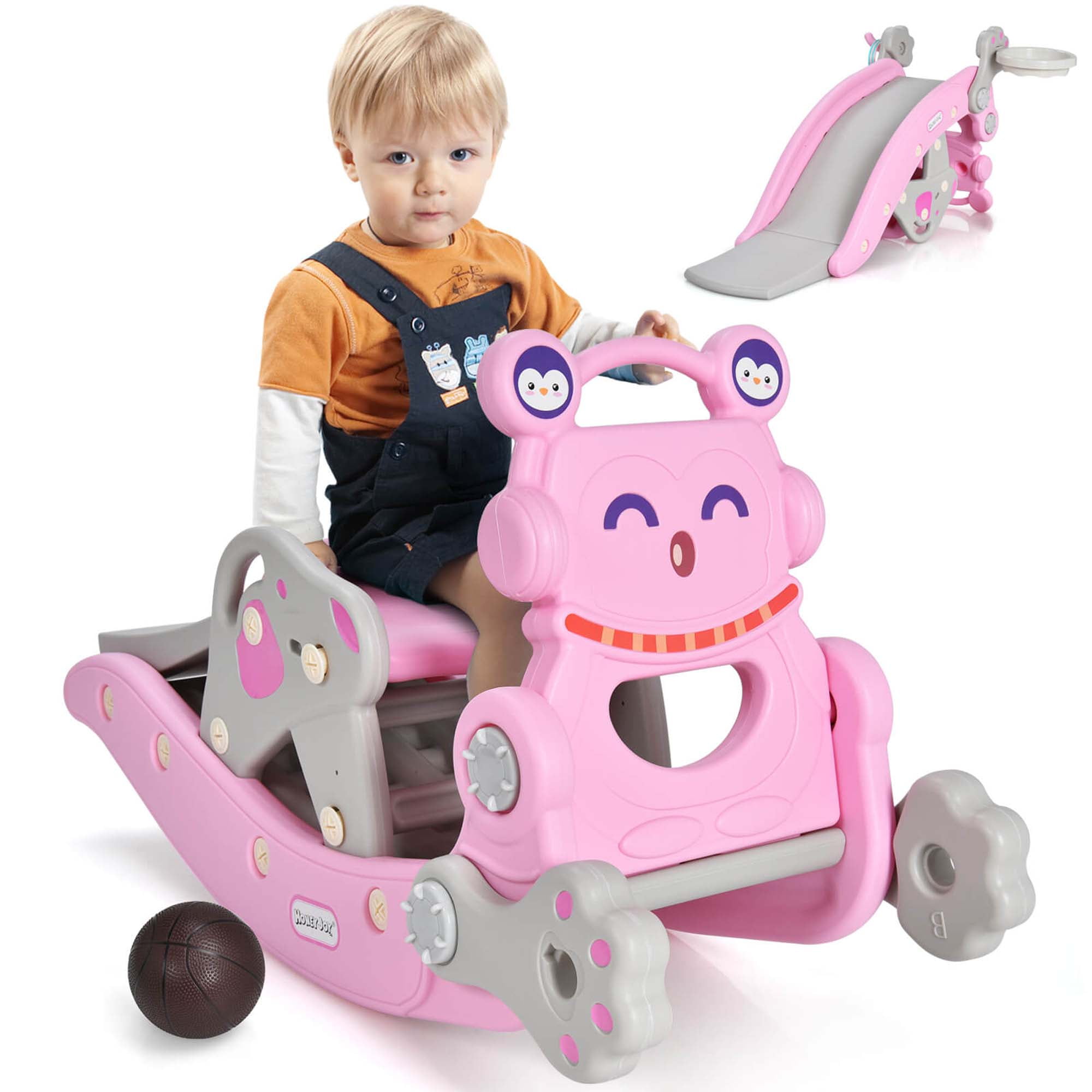 Click here for Costway Honeyjoy 4-In-1 Rocking Horse & Slide Set... prices