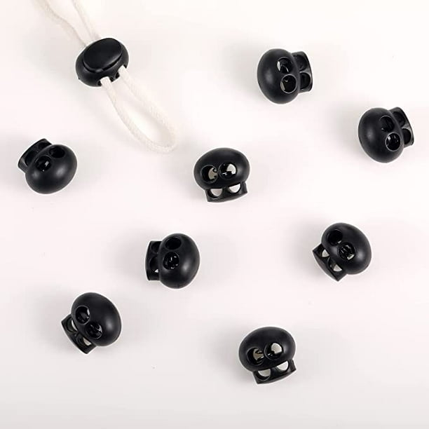 10 Pieces Spring Cord Locks Clip Drawstrings DIY Accessory Double Holes ...