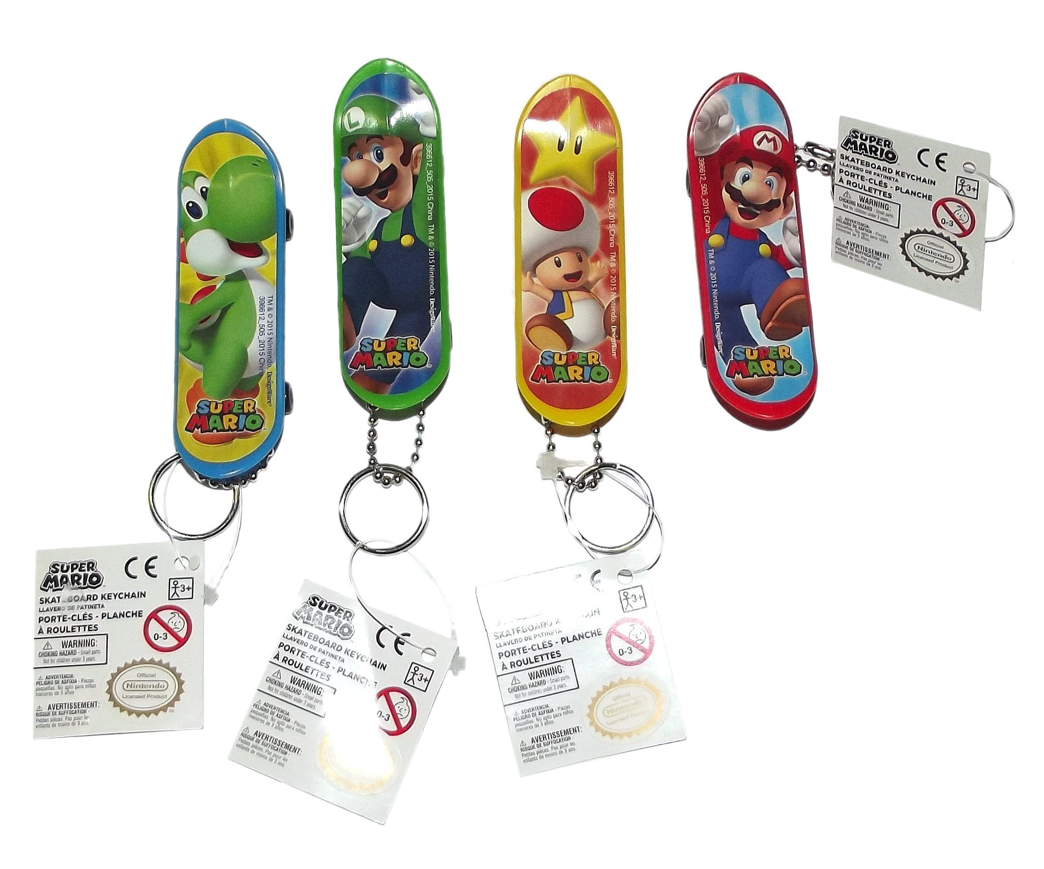 SUPER MARIO BROTHERS SKATEBOARD KEYCHAIN, ASSORTED - STYLES VARY ...