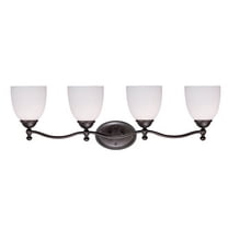 360 Lighting 31 3/4" Wide 4-Light Bronze and White Glass Bath Light ...