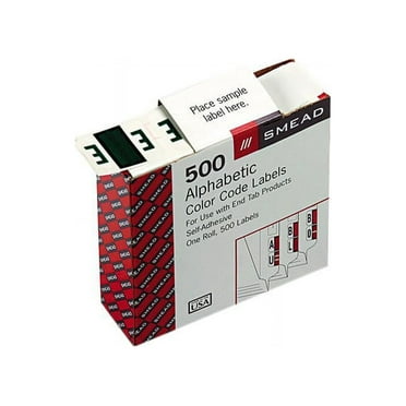 Smead 67085 A-Z Color-Coded Bar-Style End Tab Labels, letter O, Blue ...