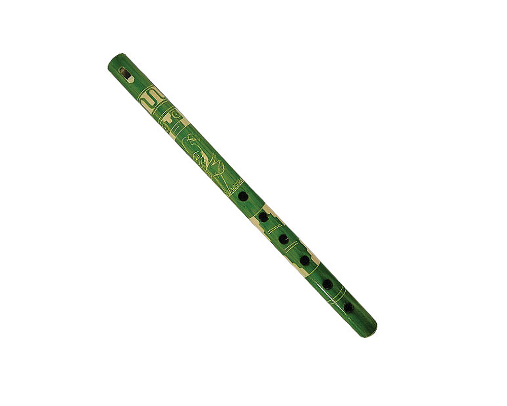 Colored Bamboo Wooden Native Tribal Nature Pattern Flute Woodwind ...