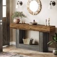 63" Console Table, 2-Tier Entryway Table with U-Shaped Base, Narrow ...
