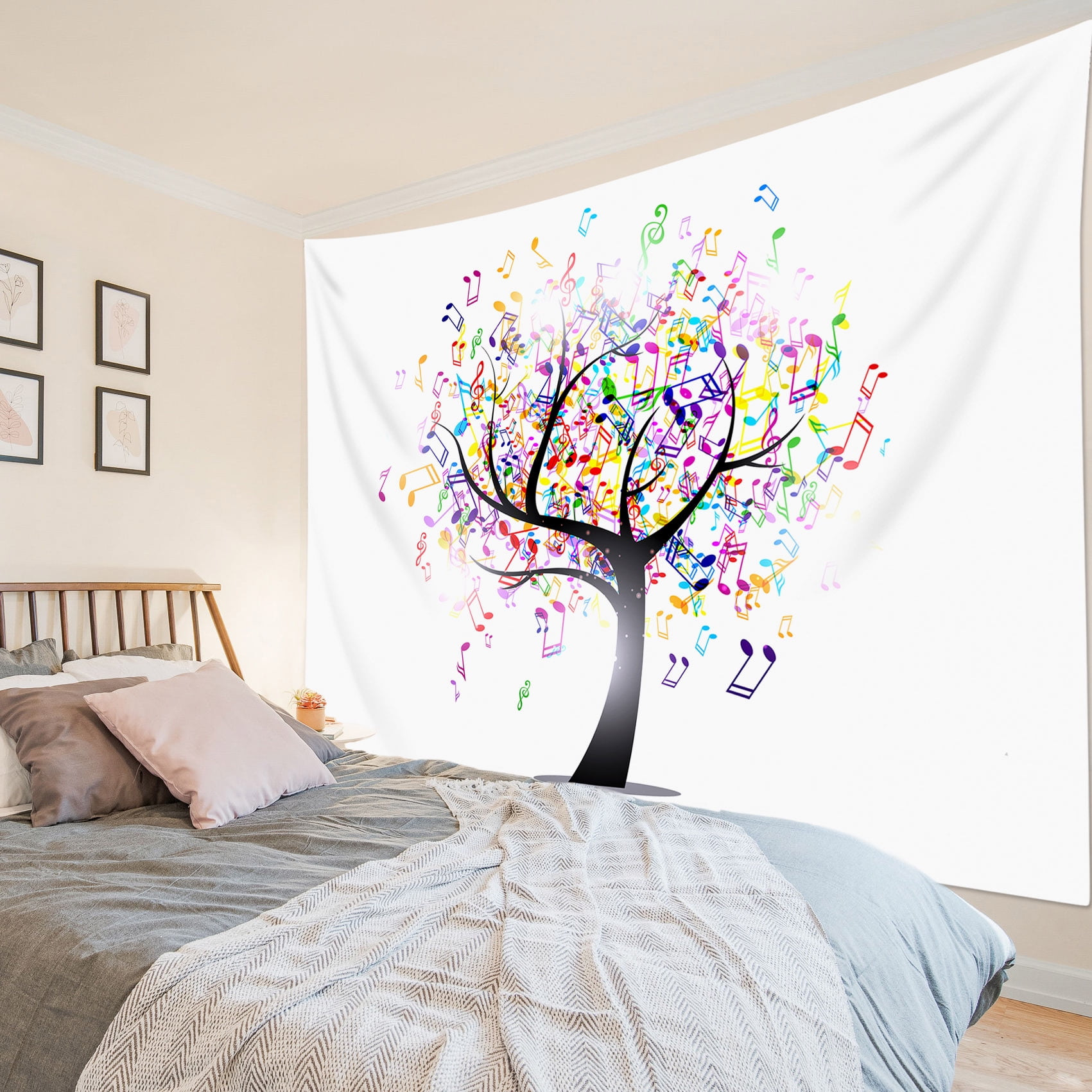 HVEST Music Note Tree Tapestry Creative Colorful Musical Notes and ...