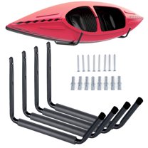 Piripara Gloss Red Folding Kayak Rack Storage Wall Mounted, Indoor ...