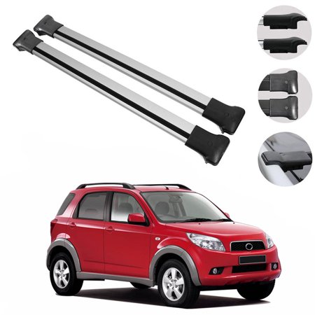 Roof Rack Cross Bars Luggage Carrier Alu. Silver for Daihatsu Terios ...