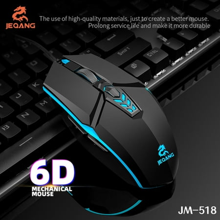 Computer RGB Wired Gaming Mouse 6 Button Gamer Mice Comfortable Black ...
