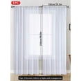 1PC White Sheer Curtain Panel, Lightweight Polyester Voile Rod Pocket ...