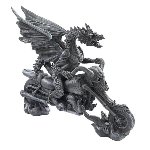 Design Toscano Biker Dragon on Skeleton Chopper Statue - Walmart.com