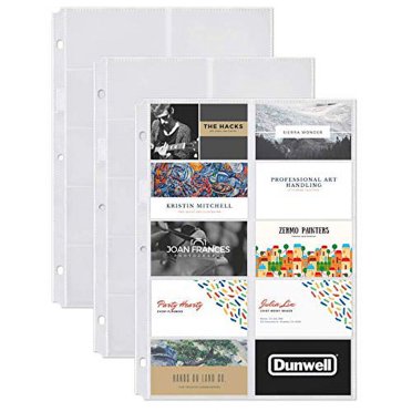 C-Line Business Card Binder Pages, Holds 20 Cards, 8 1/8 x 11 1/4 ...