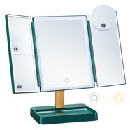360° 3-Way Mirror with 5X Magnifying Mirror for Makeup and Hairstyling ...