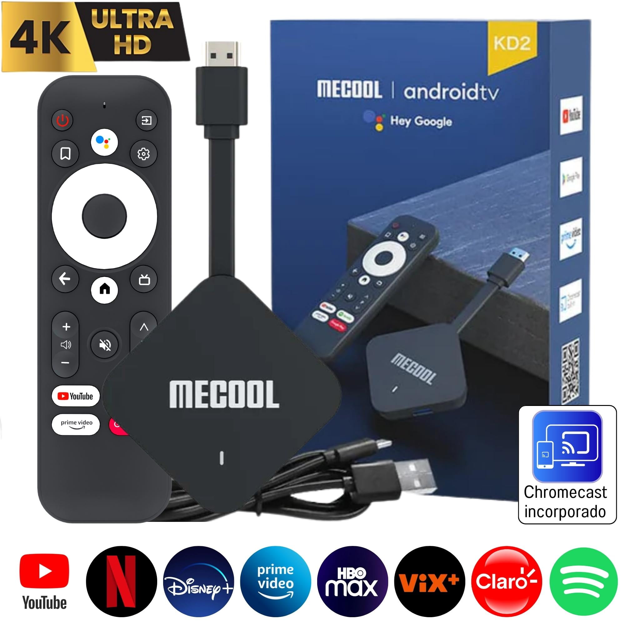 Android TV Stick 4K Ultra HD Streaming Apps, Convertidor a Smart TV 4GB ...