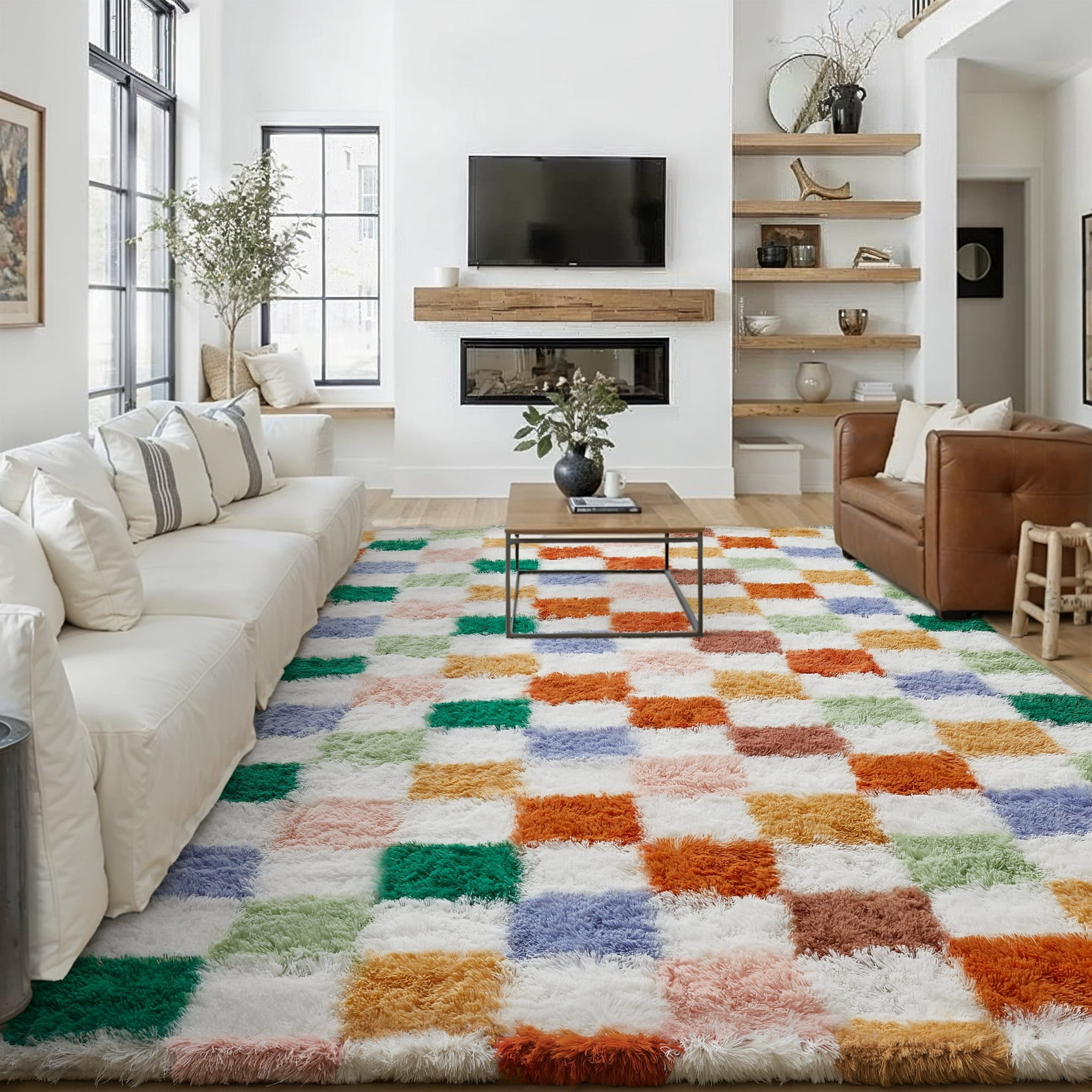 Click here for Berthmeer Shag Area Rugs For Living Room 8x10 Bedr... prices