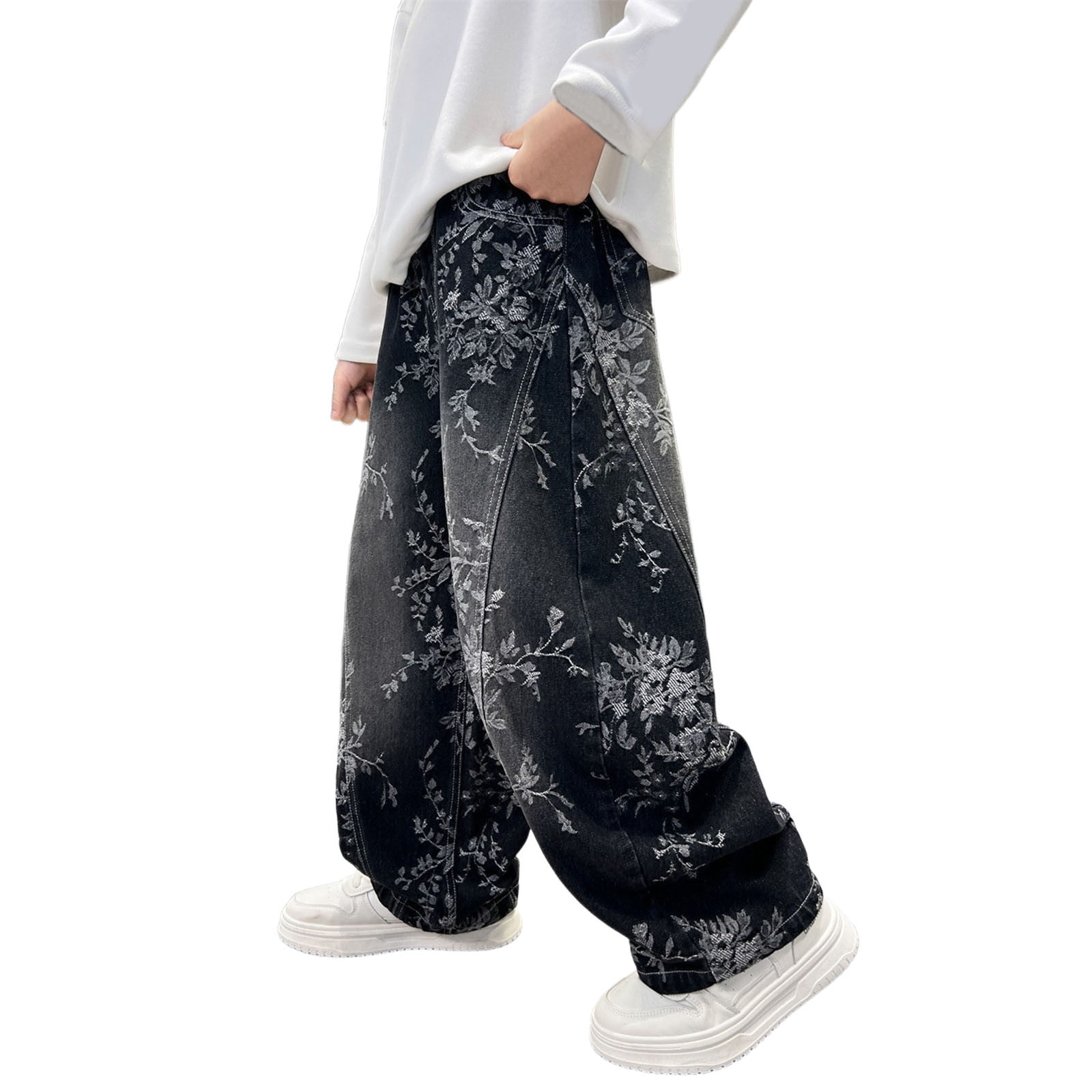 Click here for Chengzi Kids Jeans For Boys Black Easy On/Off Stre... prices