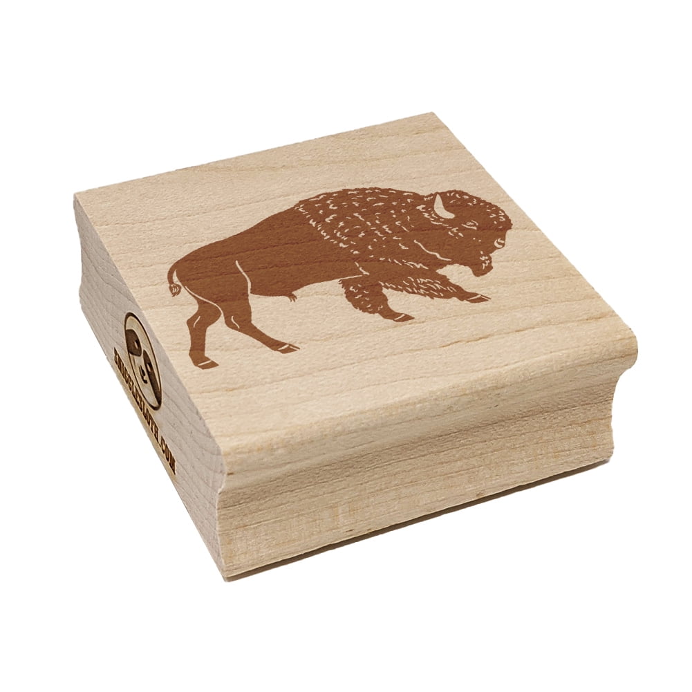 Majestic American Bison Buffalo Square Rubber Stamp Stamping ...