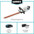 HART 20-Volt Hybrid 18-inch Hedge Trimmer with Dual Action Blades, 2 ...