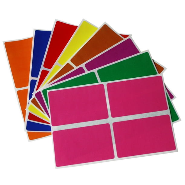 Color Coding Labels in 8 Different Colors - Rectangular Label Stickers ...