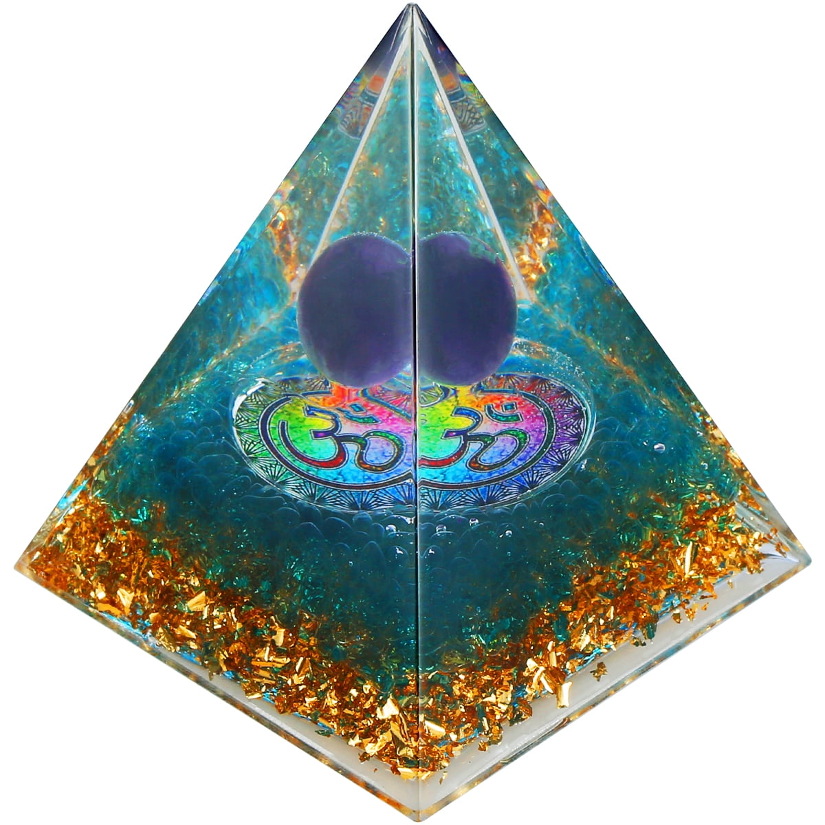 SchSin Colorful Orgone Pyramid Resin Crystal Pyramid Healing Crystal ...