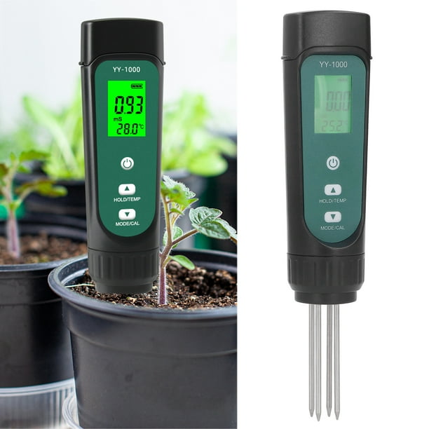 Soil Moisture Meter - 3 In 1 EC Temperature Humidity Meter With LED ...